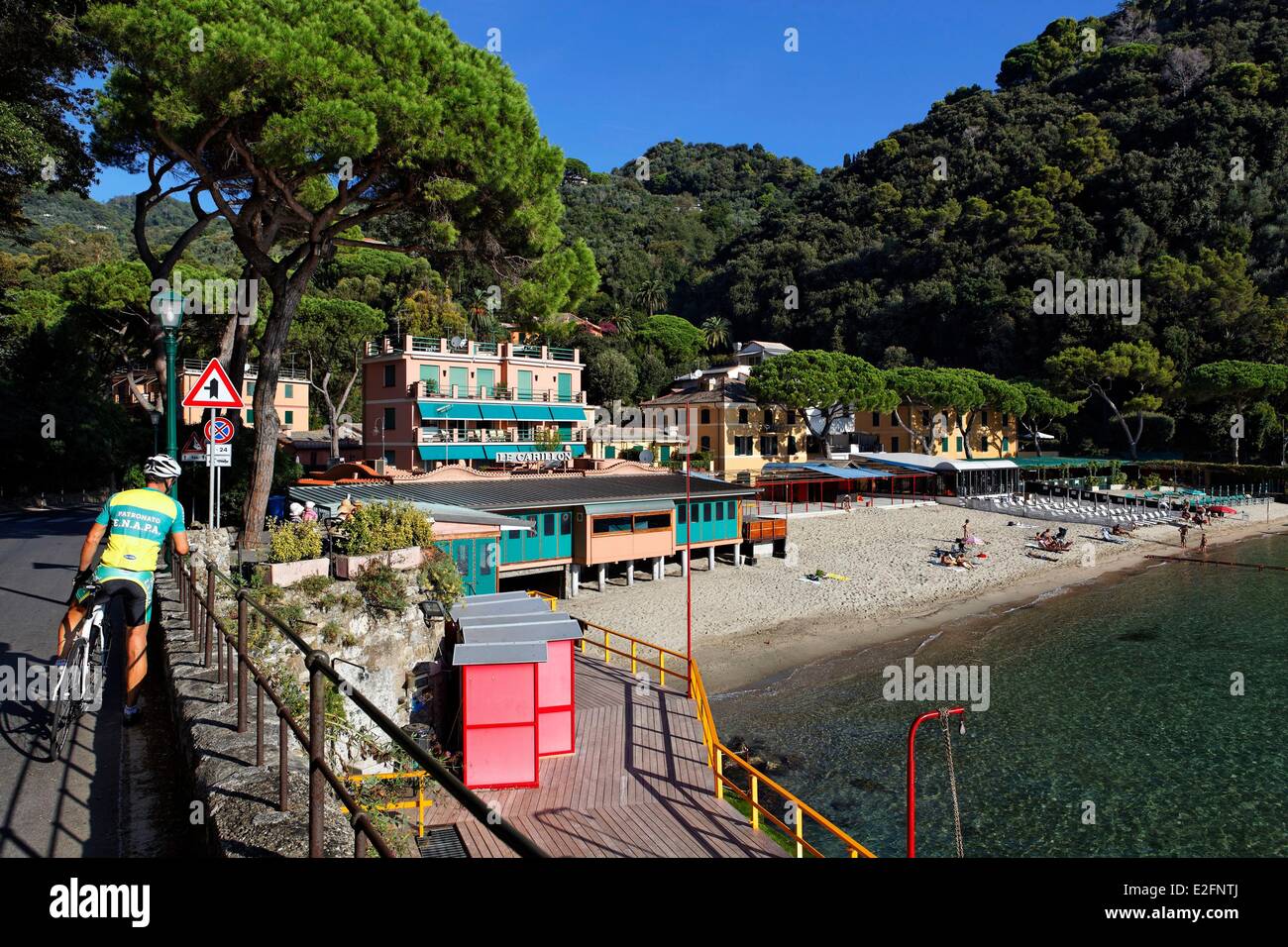 Italy Liguria Portofino beach Stock Photo - Alamy