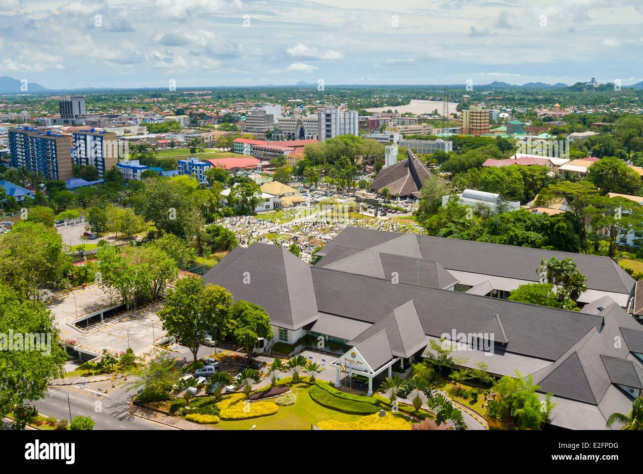 Malaysia Malaysian Borneo Sarawak State Kuching view of the city Stock ...