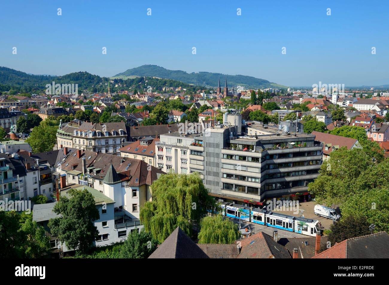 Germany Baden Wurttemberg Freiburg im Breisgau seen from the ...