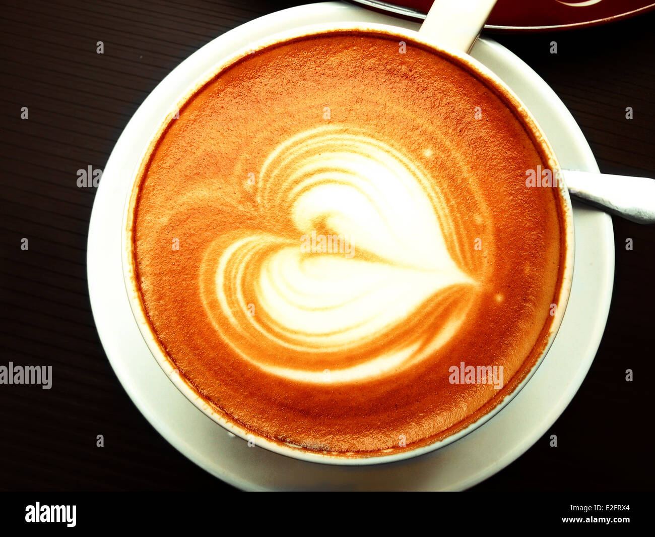 foamed latte overhead shot Stock Photo - Alamy