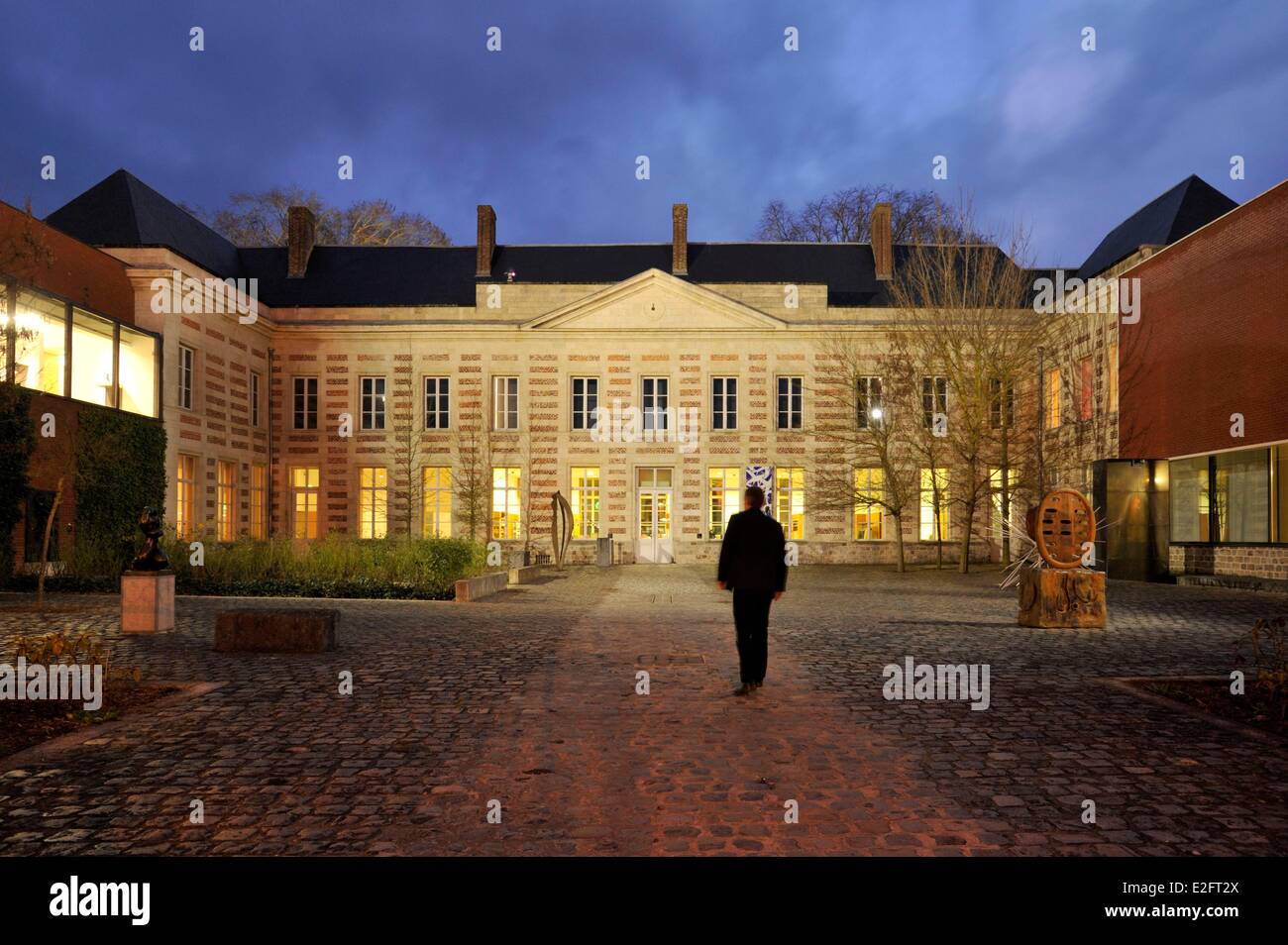 France Nord Le Cateau Cambresis paved courtyard and Fenelon Palace ...