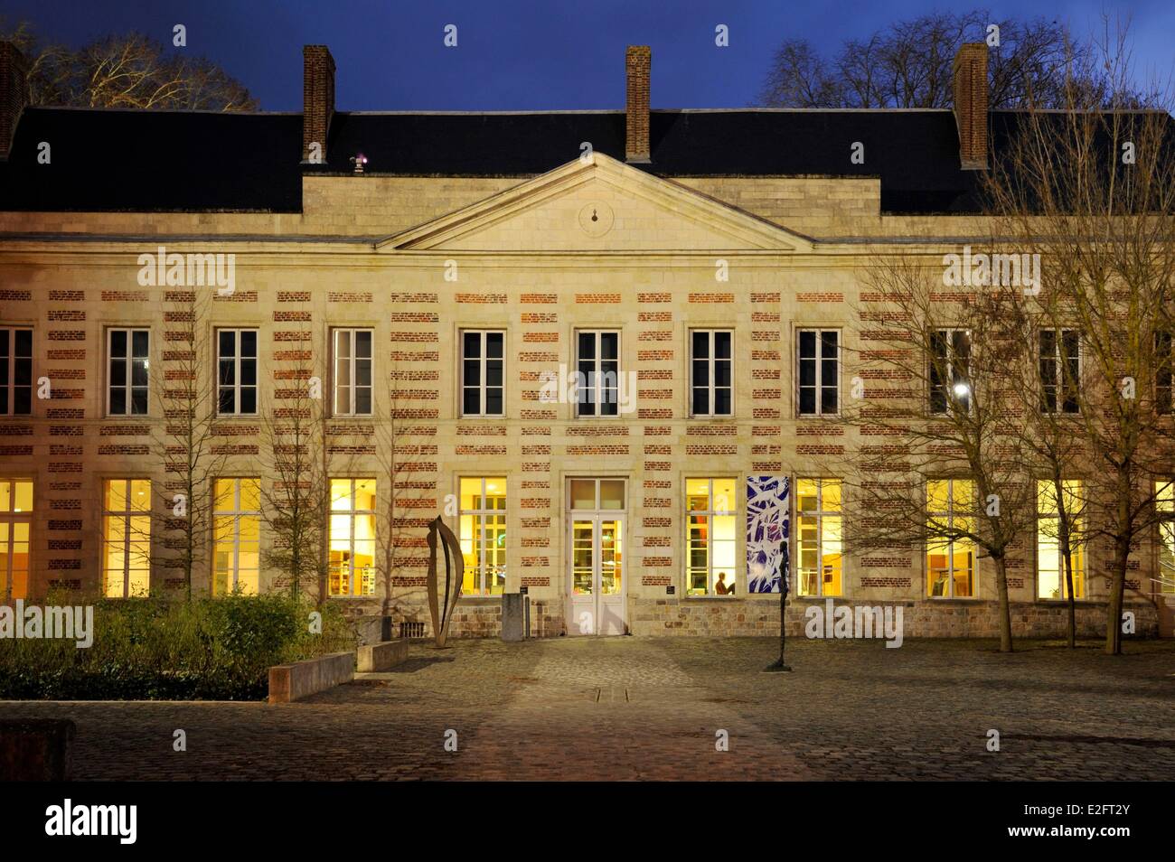 France Nord Le Cateau Cambresis paved courtyard and Fenelon Palace ...