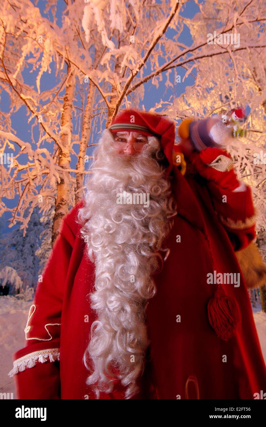Finland Lapland Rovaniemi Santa Claus' village Santa Claus leaving ...