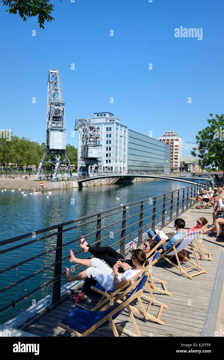 France Bas Rhin Strasbourg development of port du Rhin (Rhine's harbour ...
