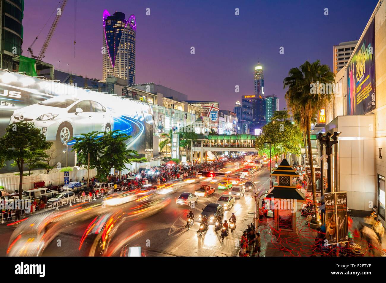 Thailand Bangkok Ratchaprasong district Ratchadamri Road Stock Photo ...