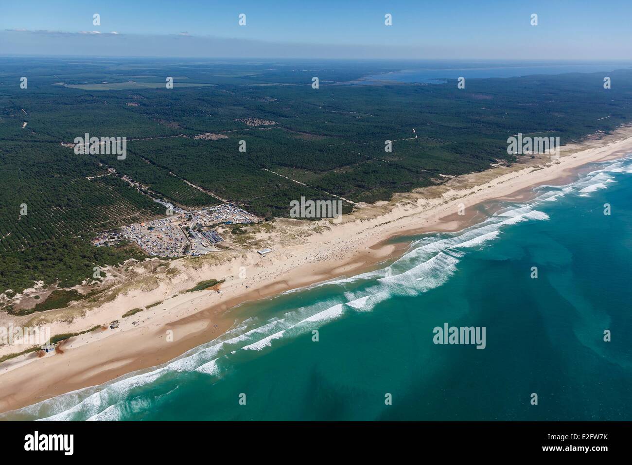 France Gironde Naujac sur Mer le Pin Sec the beach and the pine forest ...