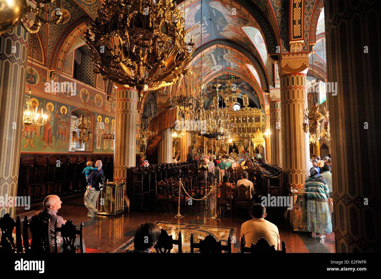 Cyprus Nicosia District Kykkos monastery church containing the icon of ...