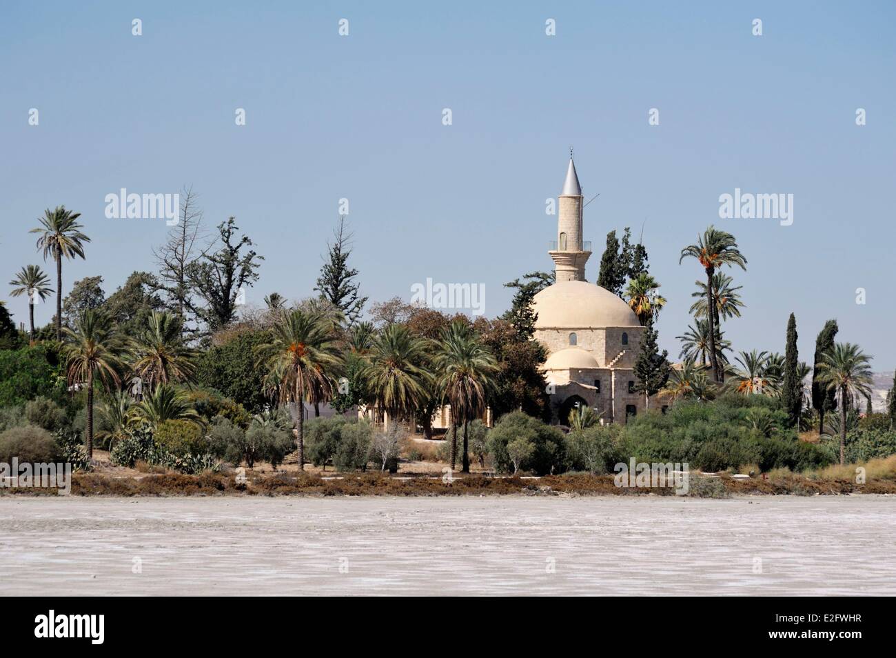 Cyprus Larnaca District Larnaca Salt Lake and Hala Sultan Tekke Mosque ...