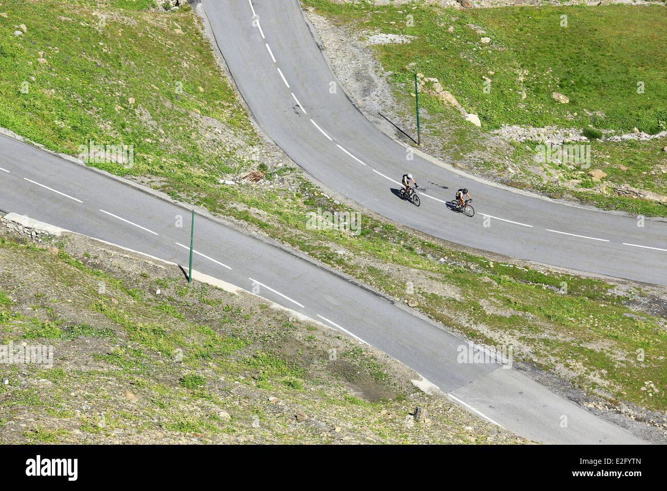France Savoie Maurienne Valley road of the Col du Galibier (2642m) from ...