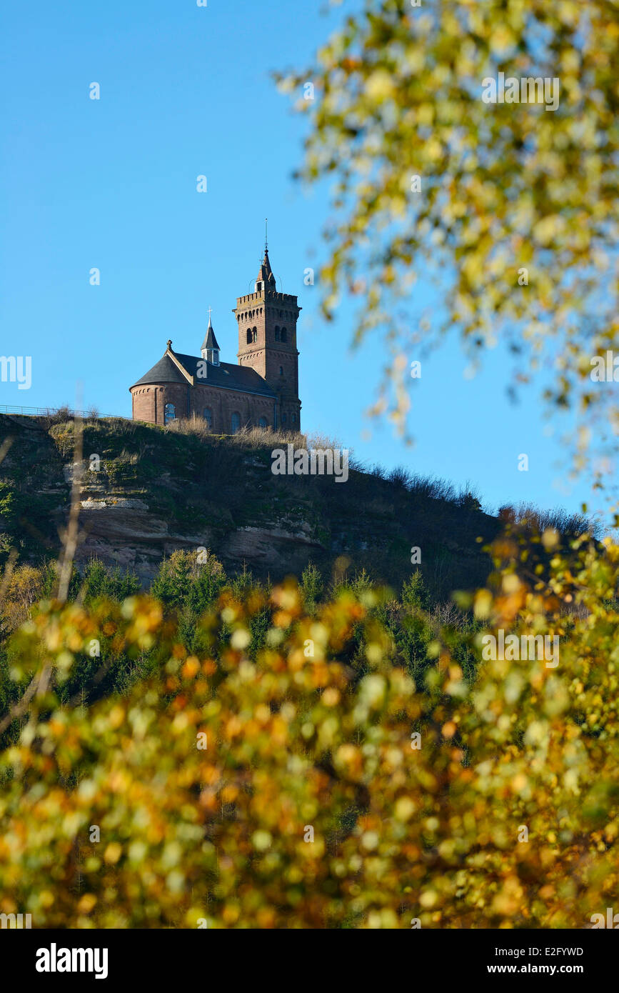 France Moselle Dabo rock and Saint Leon chapel built in 1825 Stock ...
