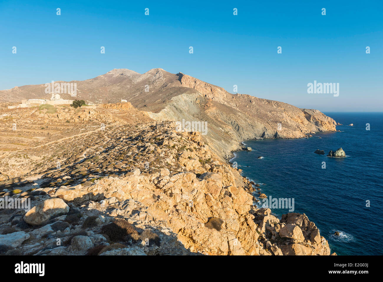 Greece Cyclades Islands Anafi Island the Monastery of Zoodochos Pigi or ...
