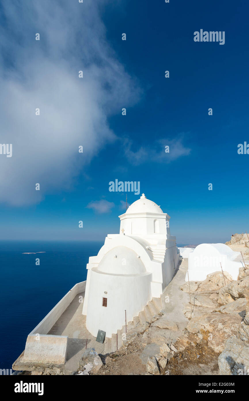 Greece Cyclades Islands Anafi Island the old Kalamiotissa Monastery ...