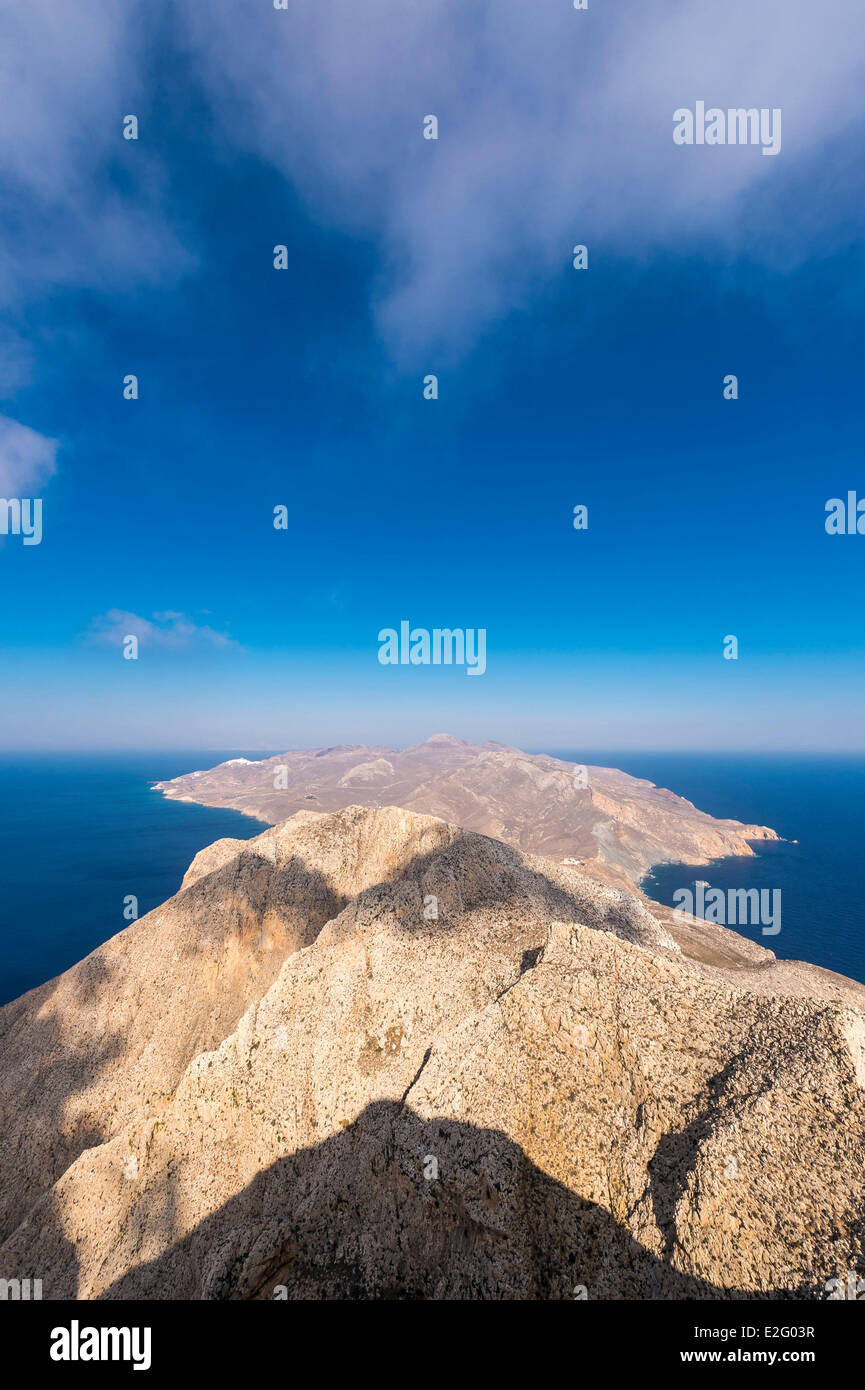 Greece Cyclades Islands Anafi Island panorama over Anafi from the ...