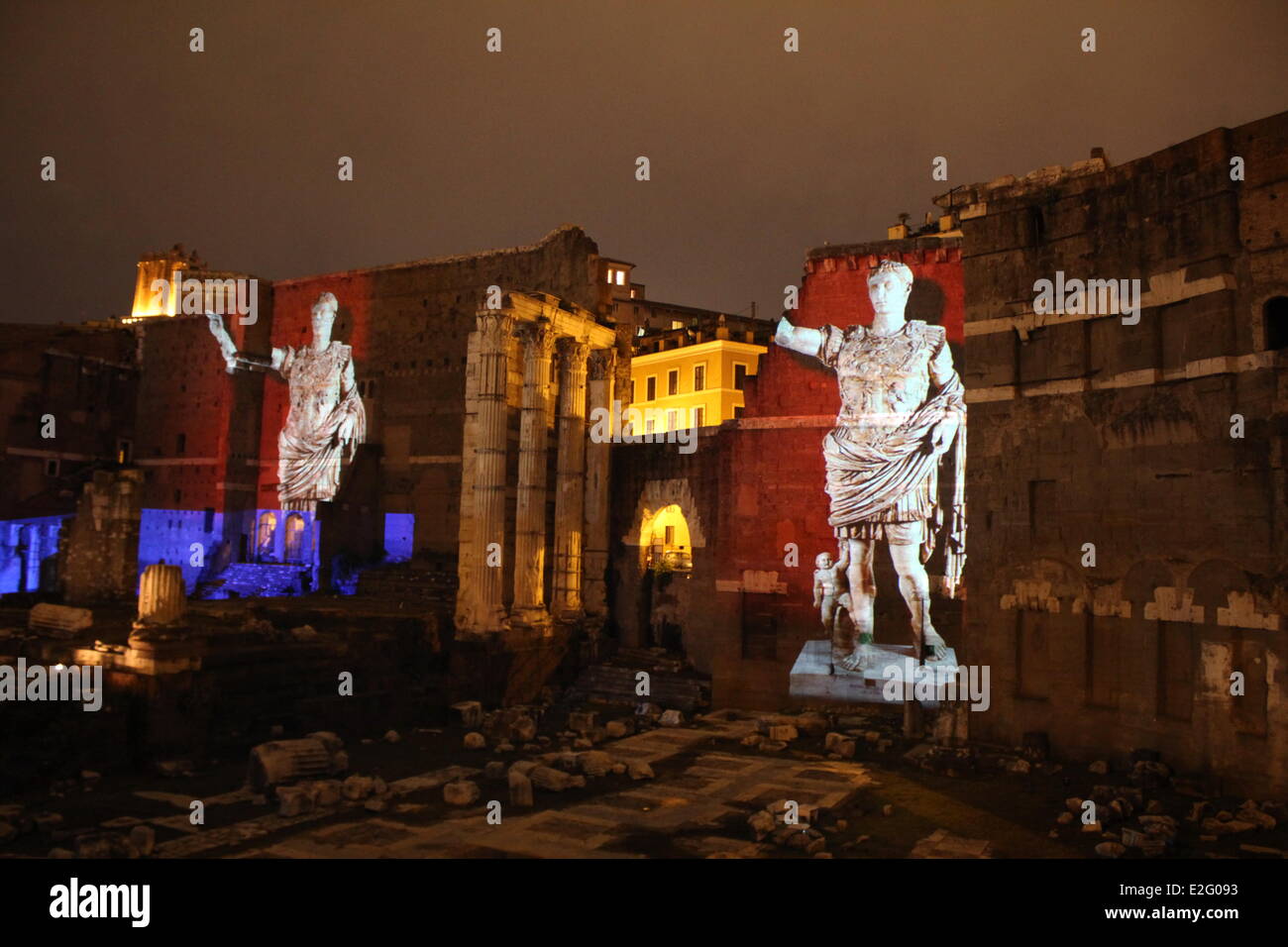 Rome, Italy 18th June 2014 Light show called "The Forum of Augustus ...