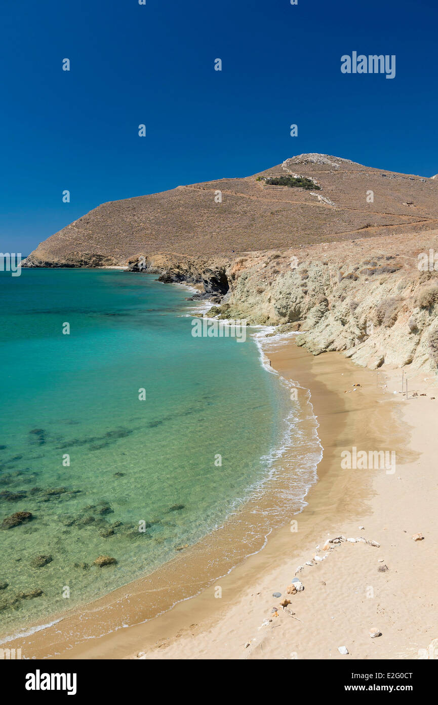 Greece Cyclades Islands Anafi Island Agii Anargyri beach Stock Photo ...