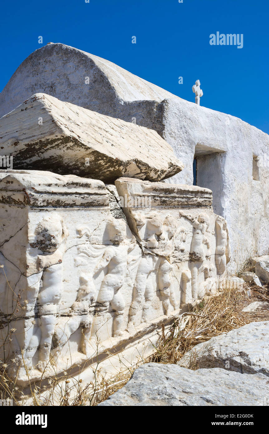 Greece Cyclades Islands Anafi Island the church Panagia Dokari and a ...