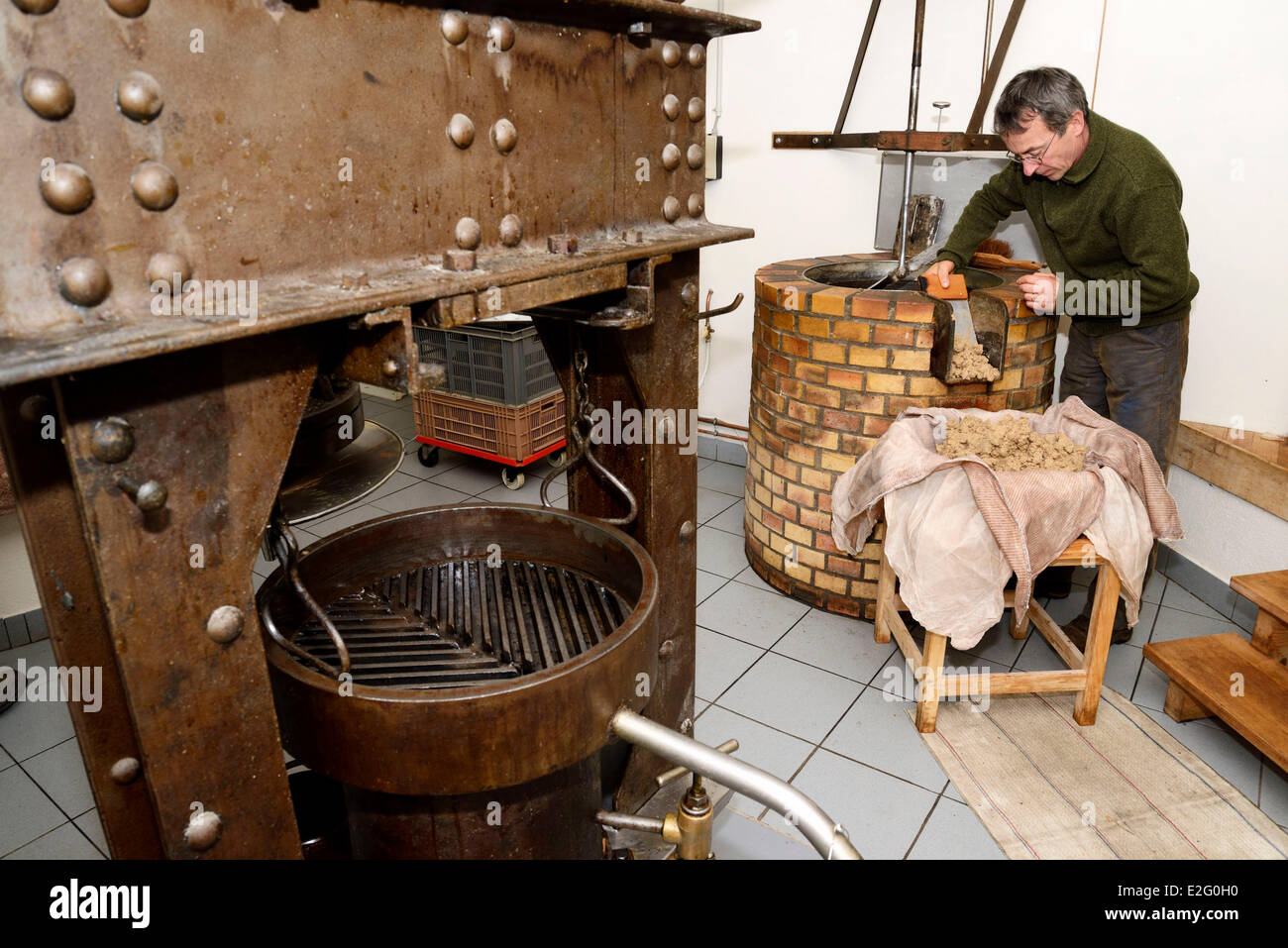 France Haut Rhin Storckensohn oil mill oil mill scale after heating the ...