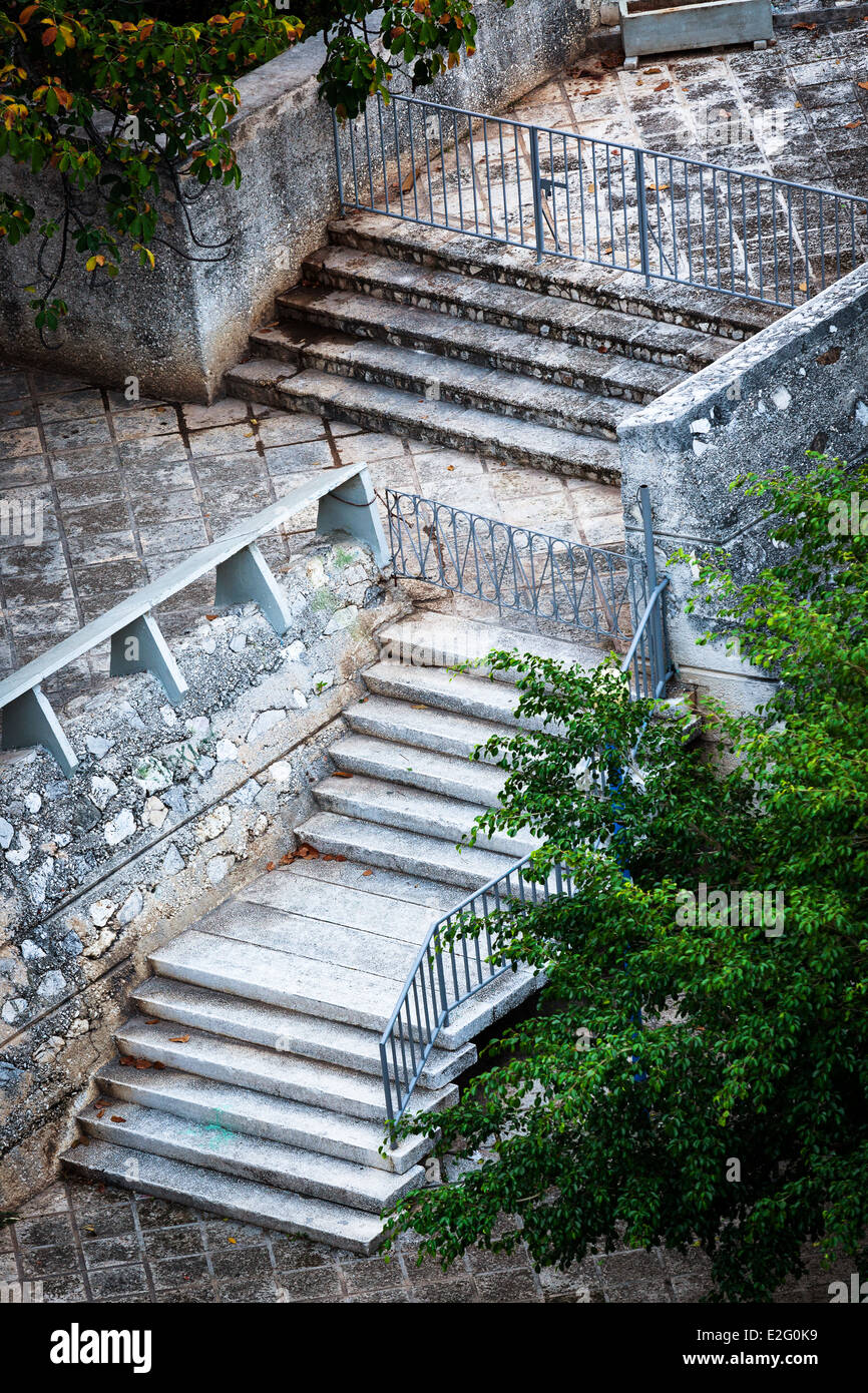 beautiful staircase in the old town Stock Photo - Alamy