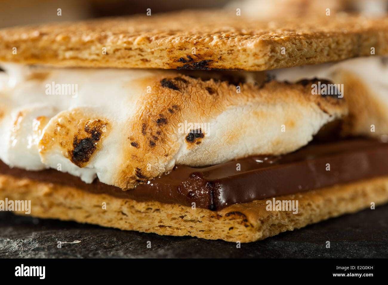 Homemade S'mores with Marshmallows Chocolate and Graham Crackers Stock ...