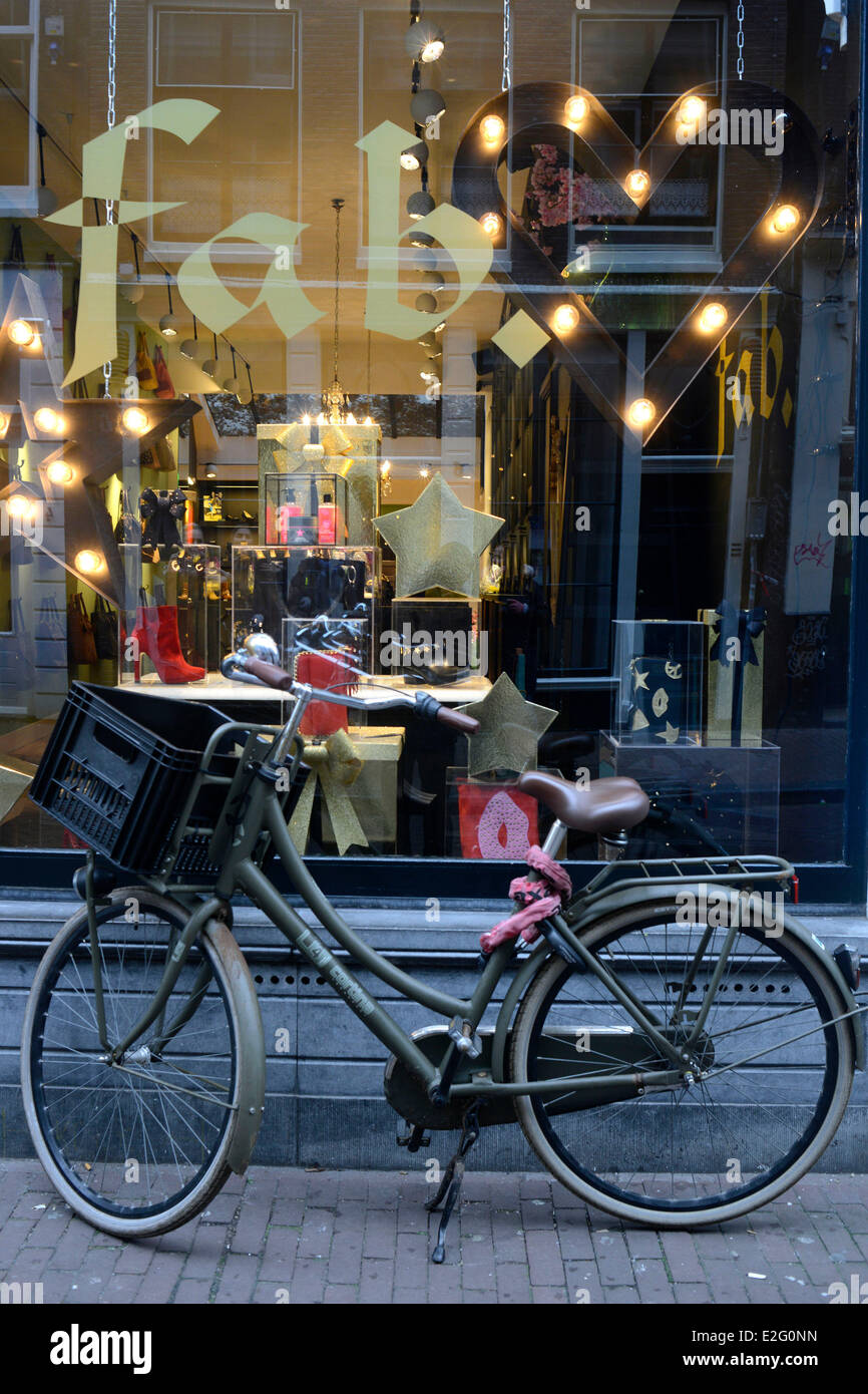 Netherlands Amsterdam Nine street window of a shop during christmas ...