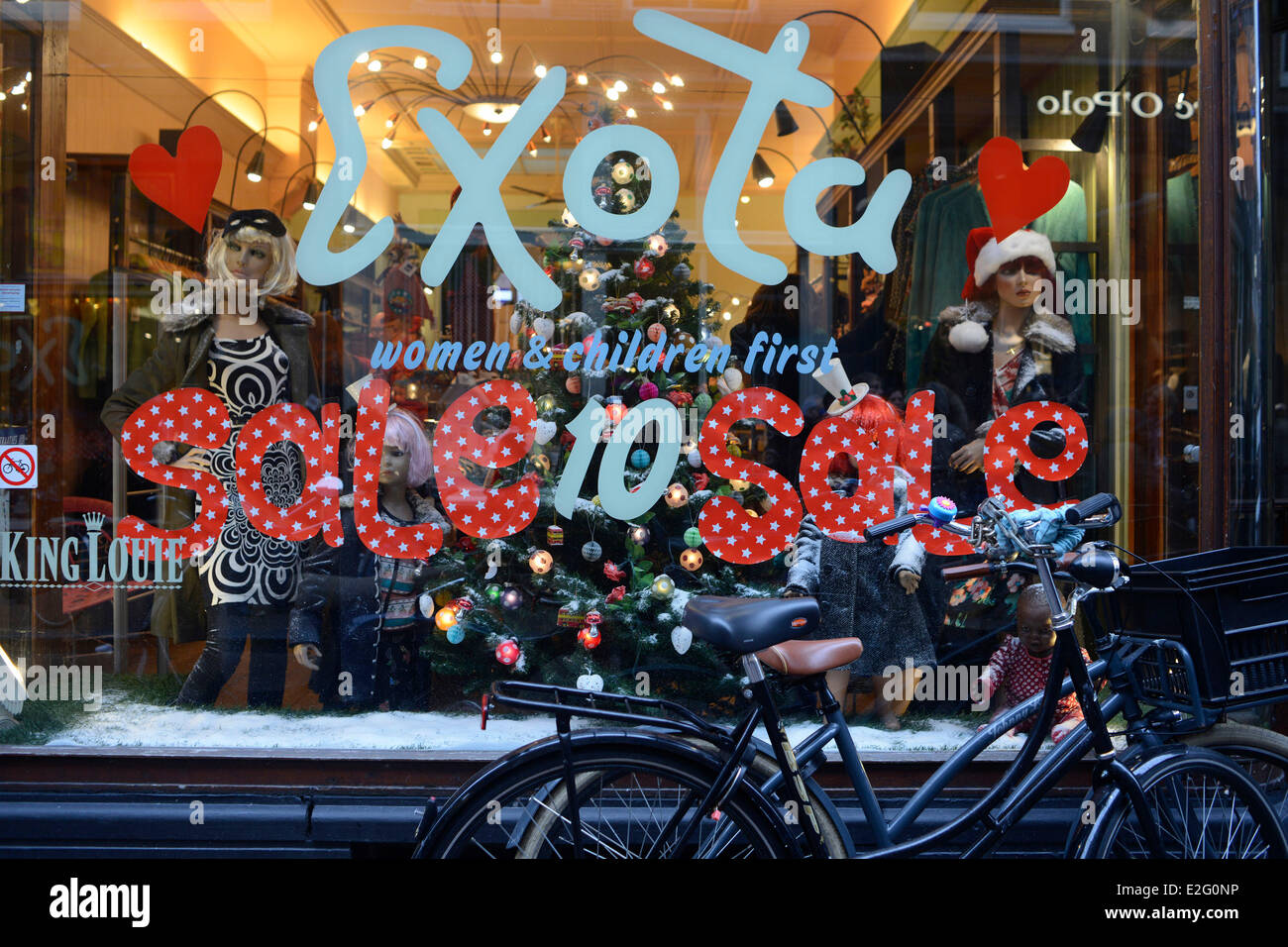 Netherlands Amsterdam Nine street window of a shop during christmas ...