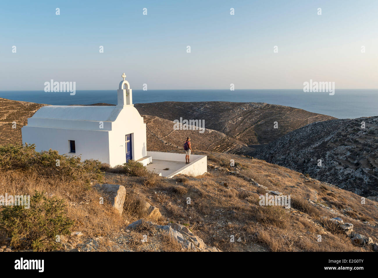 Greece Cyclades Islands Folegandros Island church in Pano Meria Stock ...