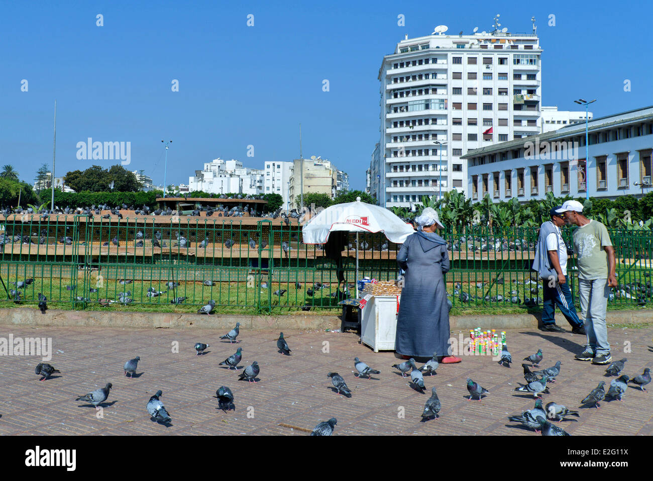 Morocco Casablanca Place Mohammed V itinerant salesmen surrounded with ...