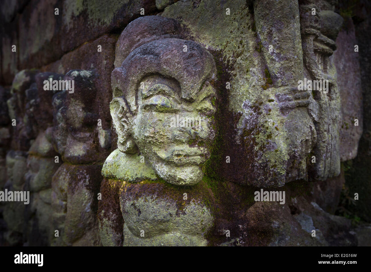 Indonesia Java Karangpandan Candi Sukuh bas relief Stock Photo - Alamy