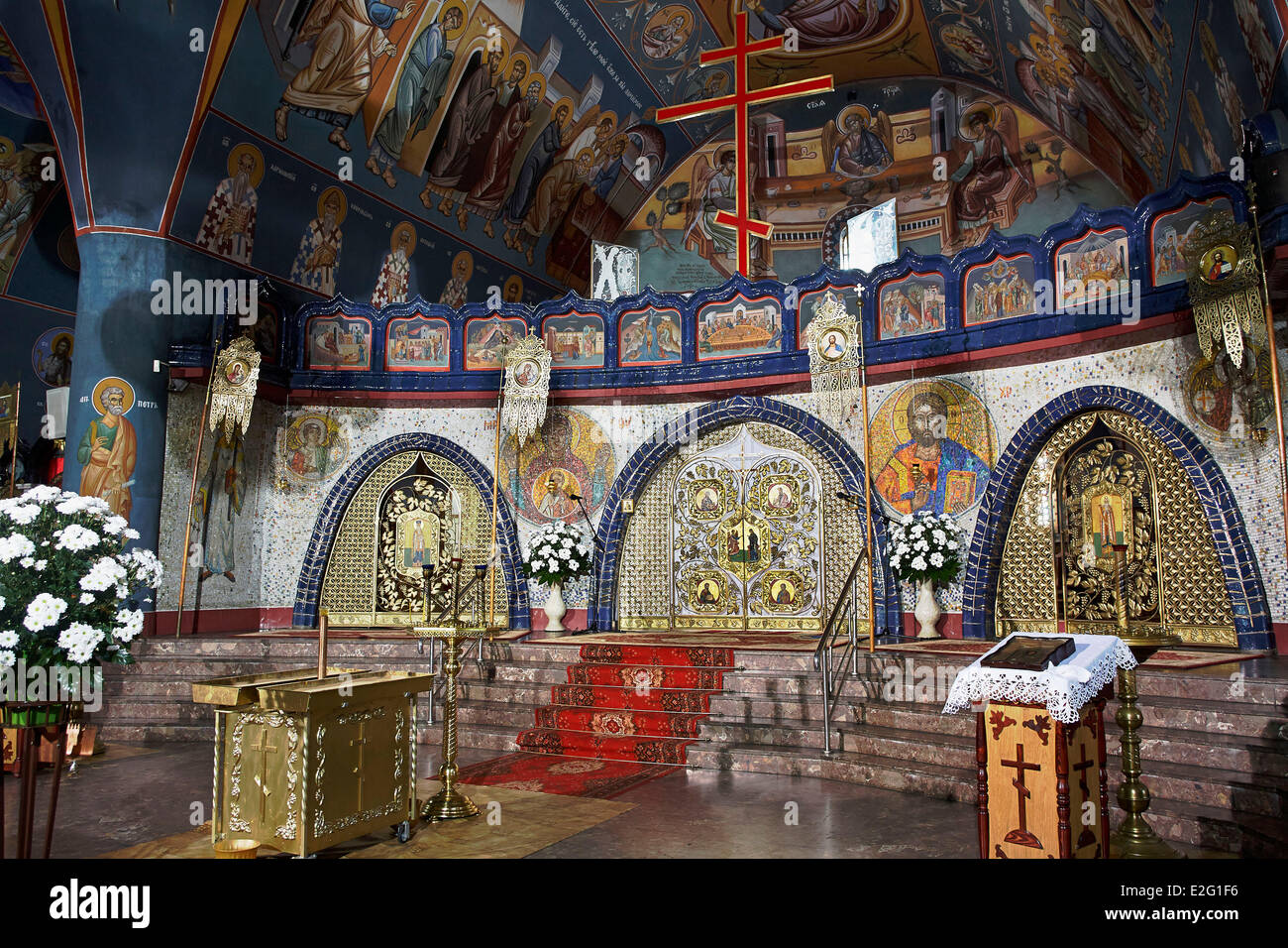 Poland Podlaskie Hajnowka inside the Holy Trinity Orthodox Church which ...