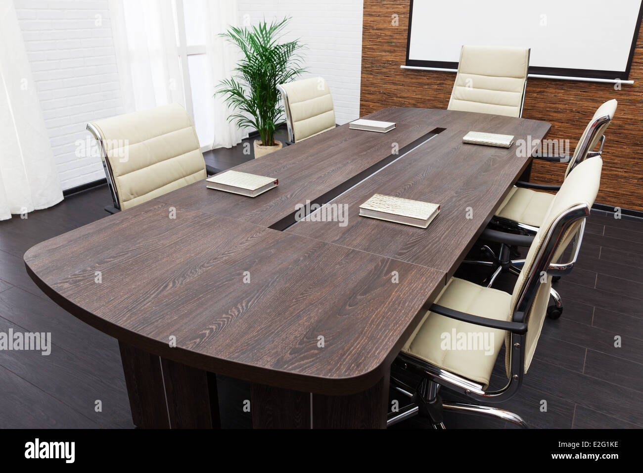 conference table with the screen in the office Stock Photo - Alamy