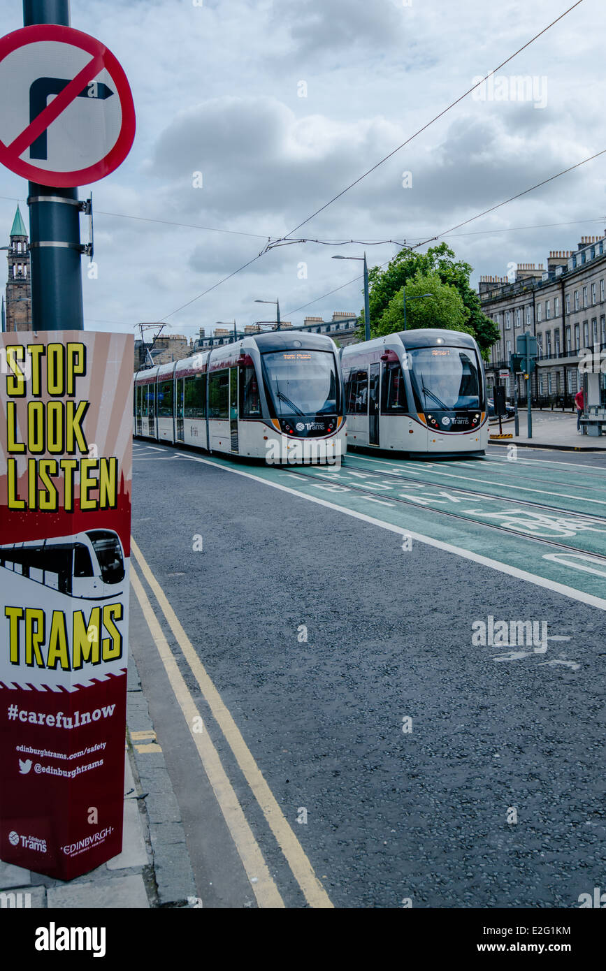 Launch of tram system in Edinburgh Stock Photo - Alamy