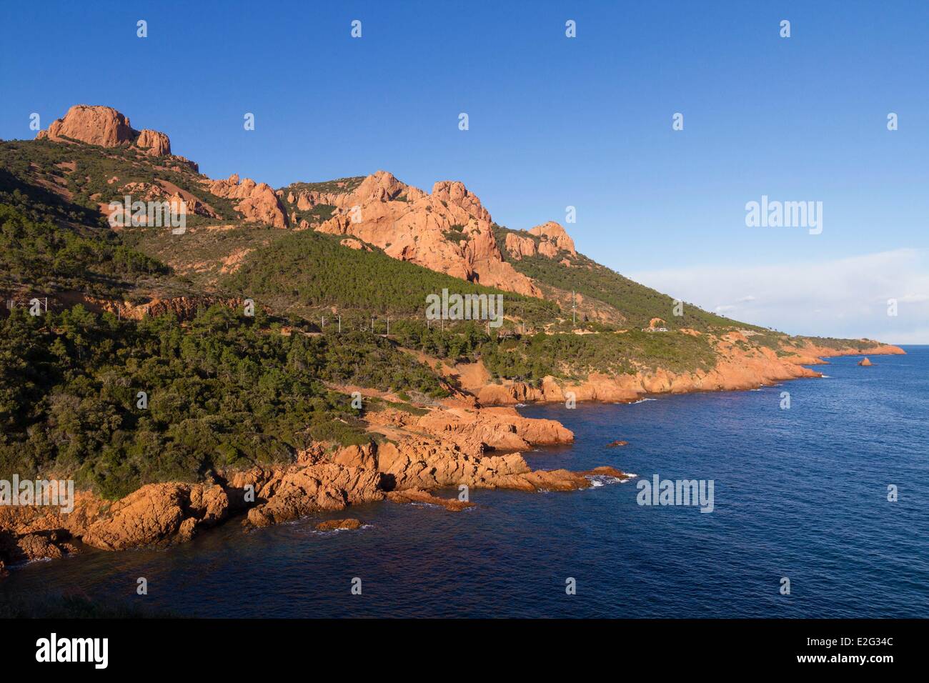 France Var Corniche de l'Esterel Saint Raphael Esterel mountains Stock ...