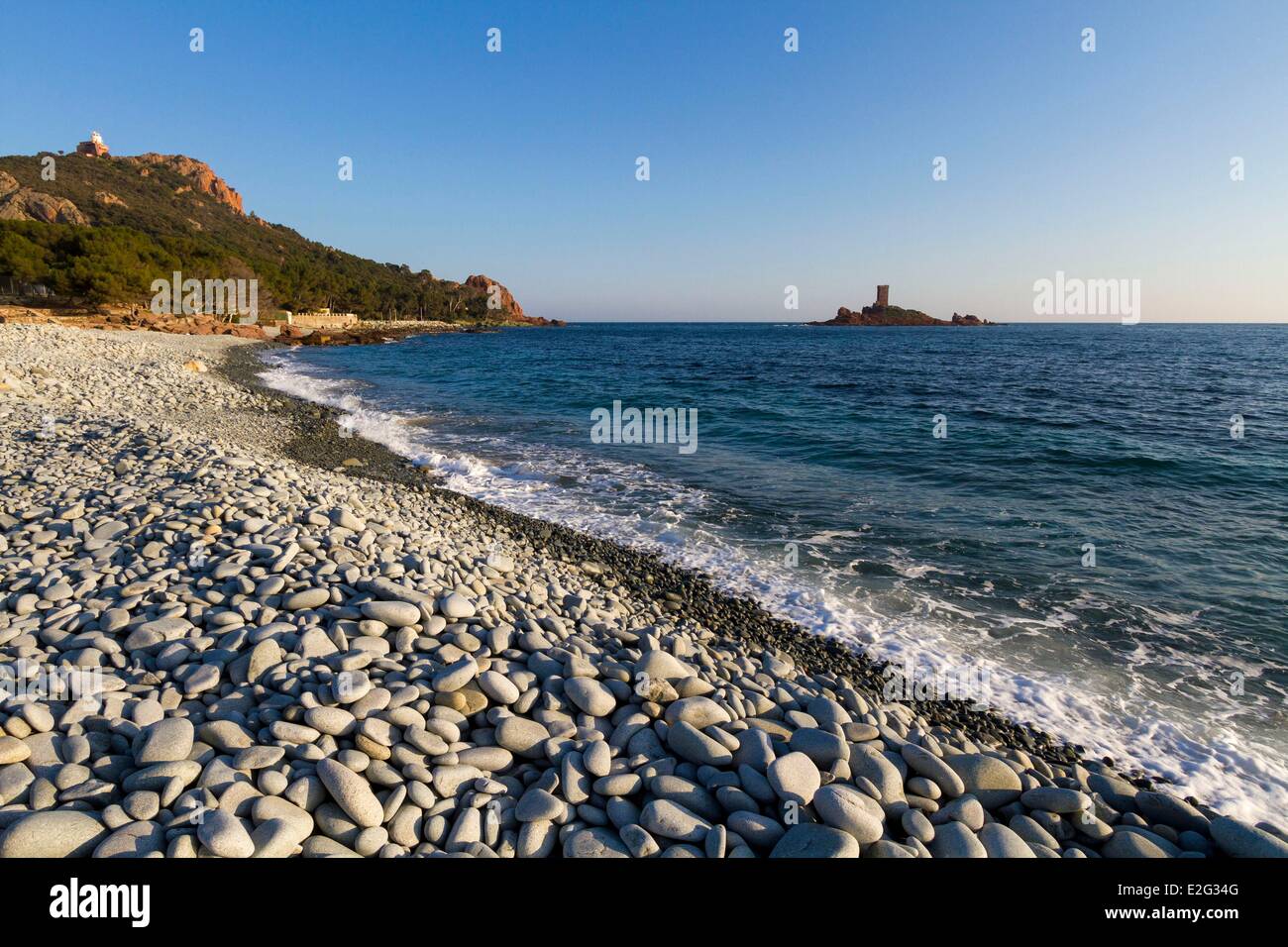 France Var Corniche de l'Esterel Saint Raphael landing beach of Cap du ...