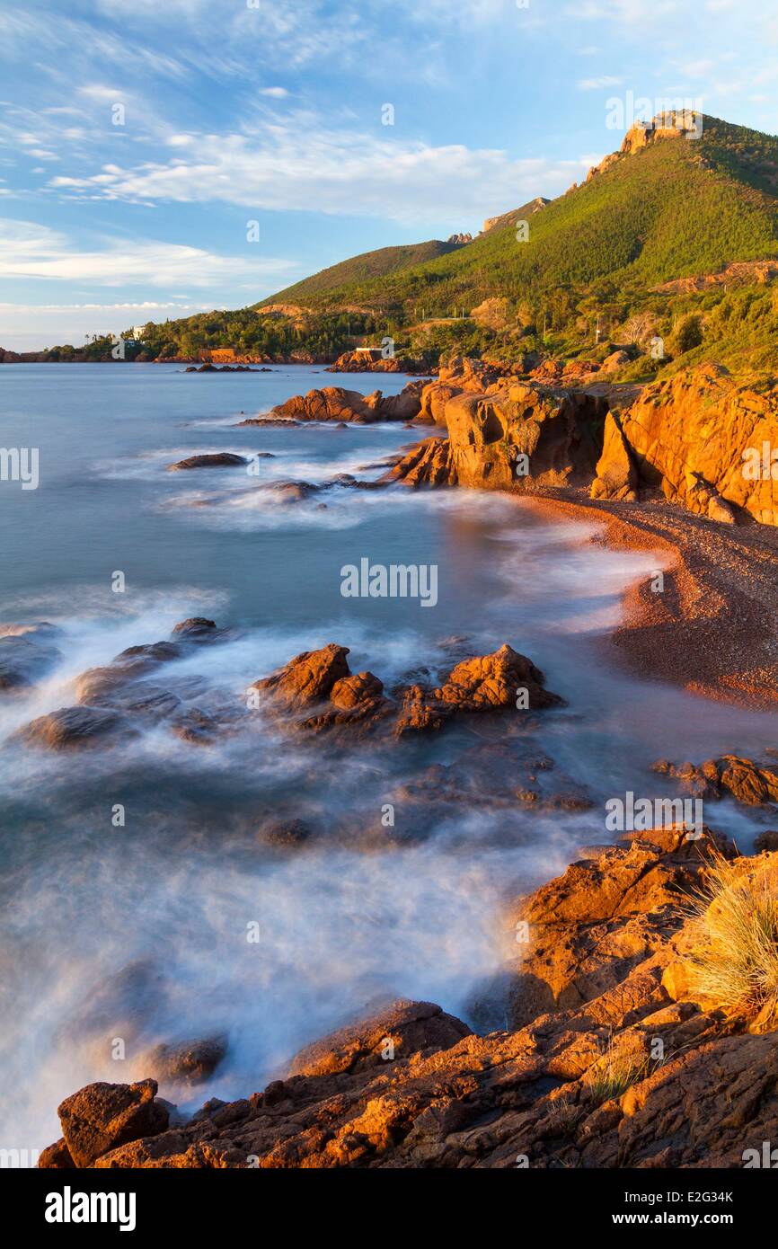 France Var Corniche de l'Esterel Saint Raphael Le Trayas rocky coast ...
