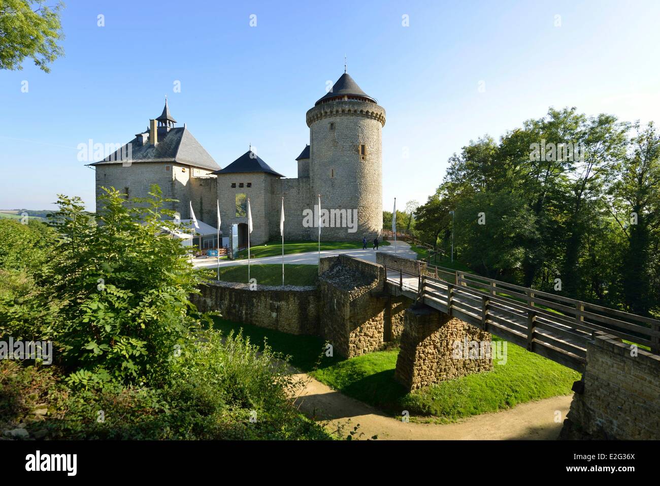 France Moselle Manderen the medieval castle of Malbrouck Stock Photo ...
