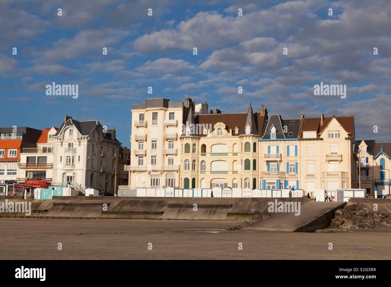 France Pas de Calais the Opale coast Wimereux the dike and Belle Epoque ...