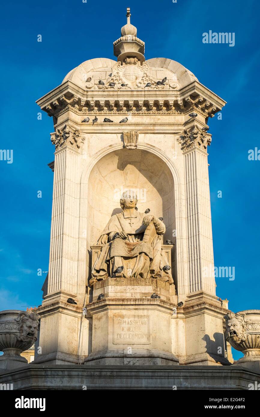 France Paris fountain Saint-Sulpice Saint-Sulpice square Stock Photo ...