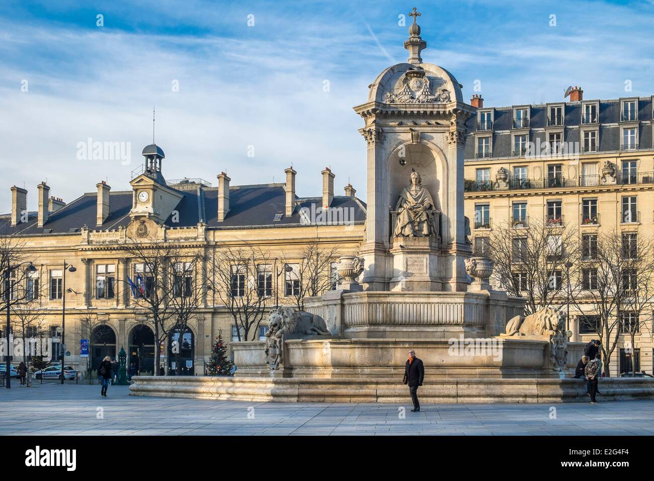 France Paris fountain Saint-Sulpice Saint-Sulpice square Stock Photo ...