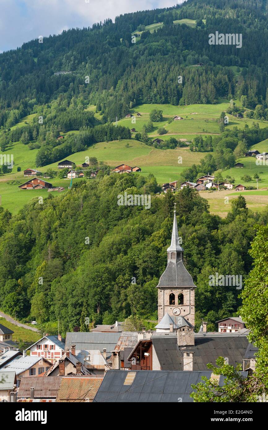 France Savoie Beaufortain massif Beaufort or Beaufort-sur-Doron nestled ...