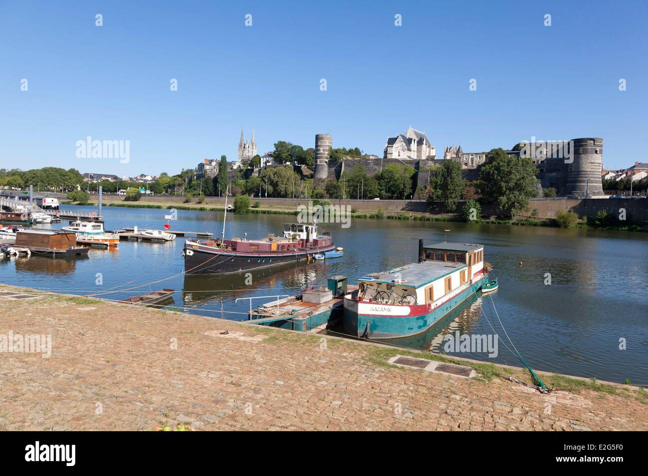 France Maine et Loire Angers barges on Maine Stock Photo - Alamy