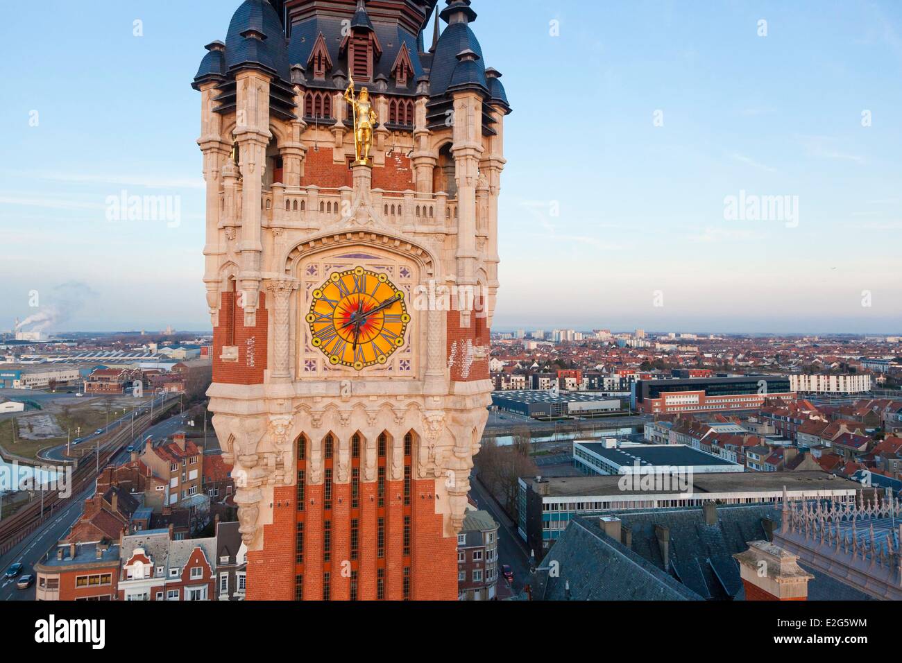 France Pas de Calais Calais city hall of Calais topped by a belfry ...