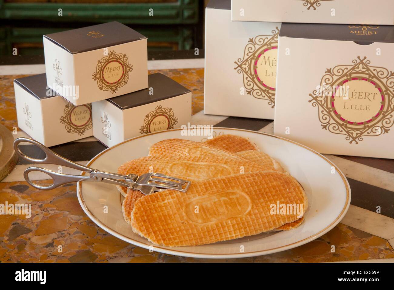 France Nord Lille Meert waffles famous pastry Stock Photo - Alamy