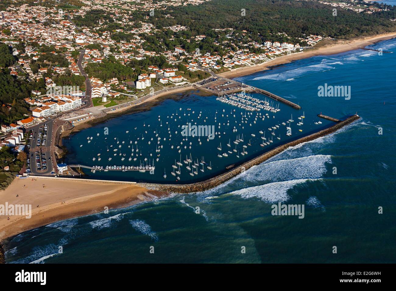 France Vendee Jard sur Mer the marina (aerial view Stock Photo - Alamy