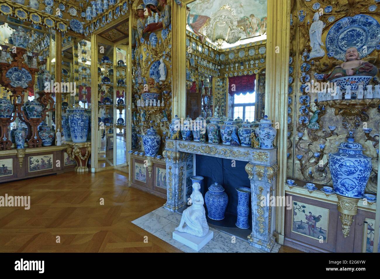 Germany Berlin Charlottenburg castle the Porcelain cabinet Stock Photo ...