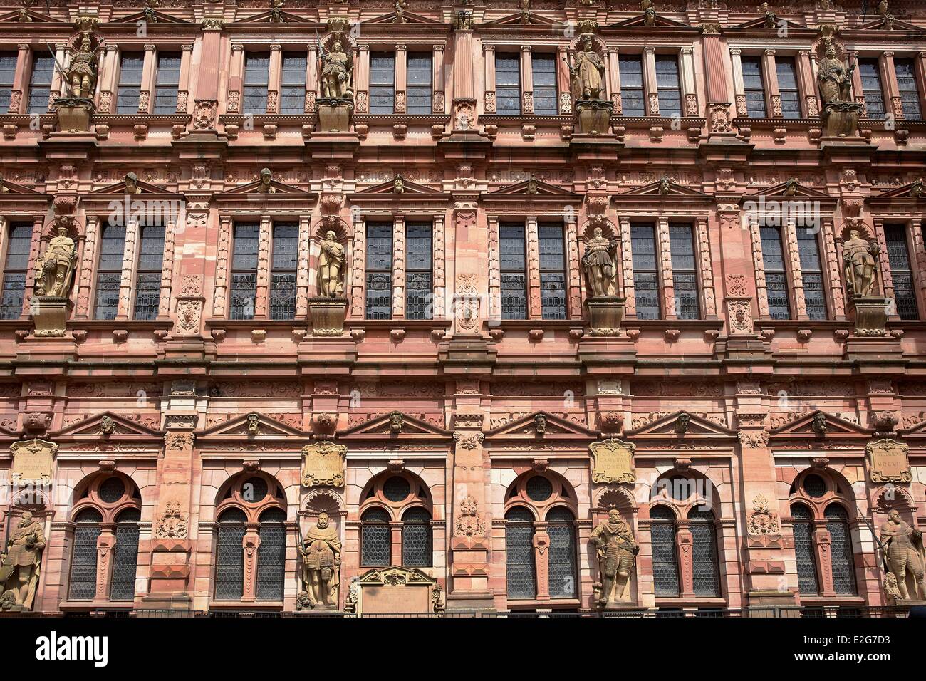 Germany Bade Wurtemberg Heidelberg Frederick Castle wing and its many ...