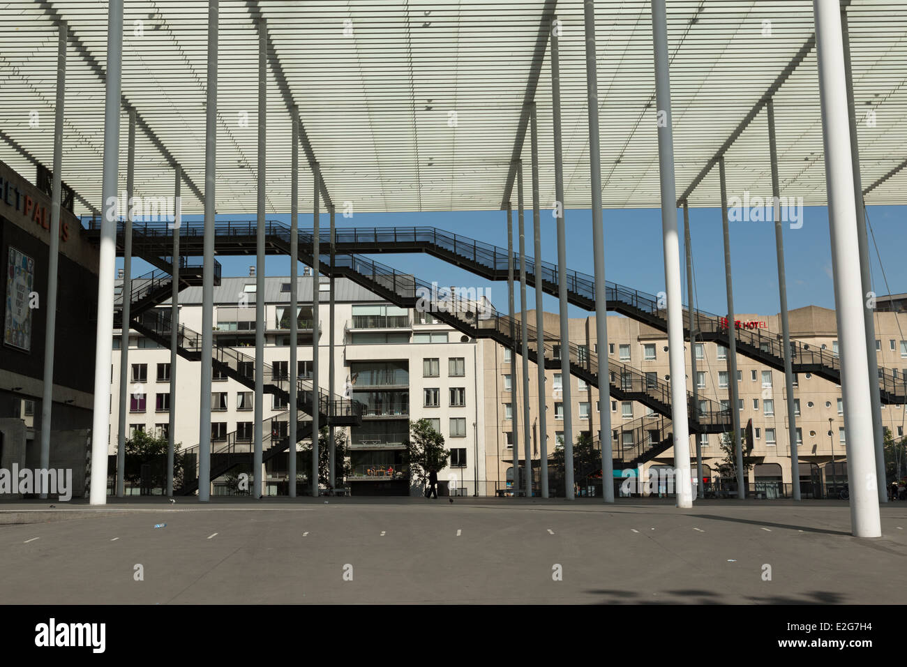 A photograph of Theater Square (Theaterplein) in Antwerp, Belgium ...