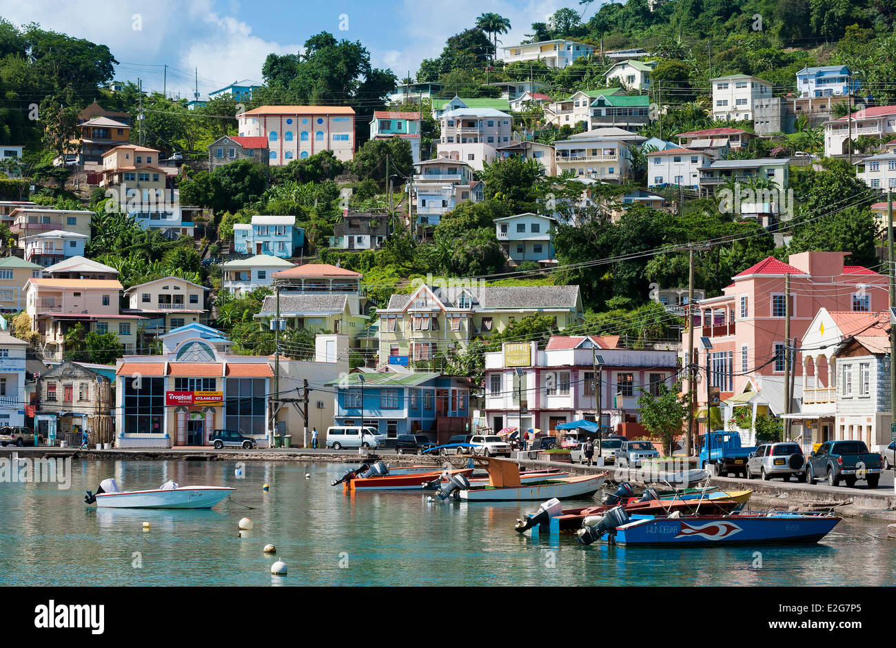 Grenada Island Saint George harbour Stock Photo - Alamy