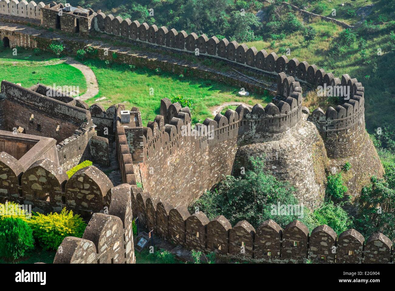 India Rajasthan State Kumbalgarh Fort in the Aravalli Range built in ...