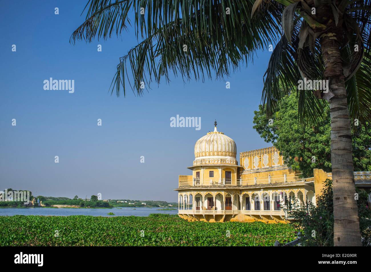 India Rajasthan State Kishangarh the Phool Mahal Palace on the shore of ...