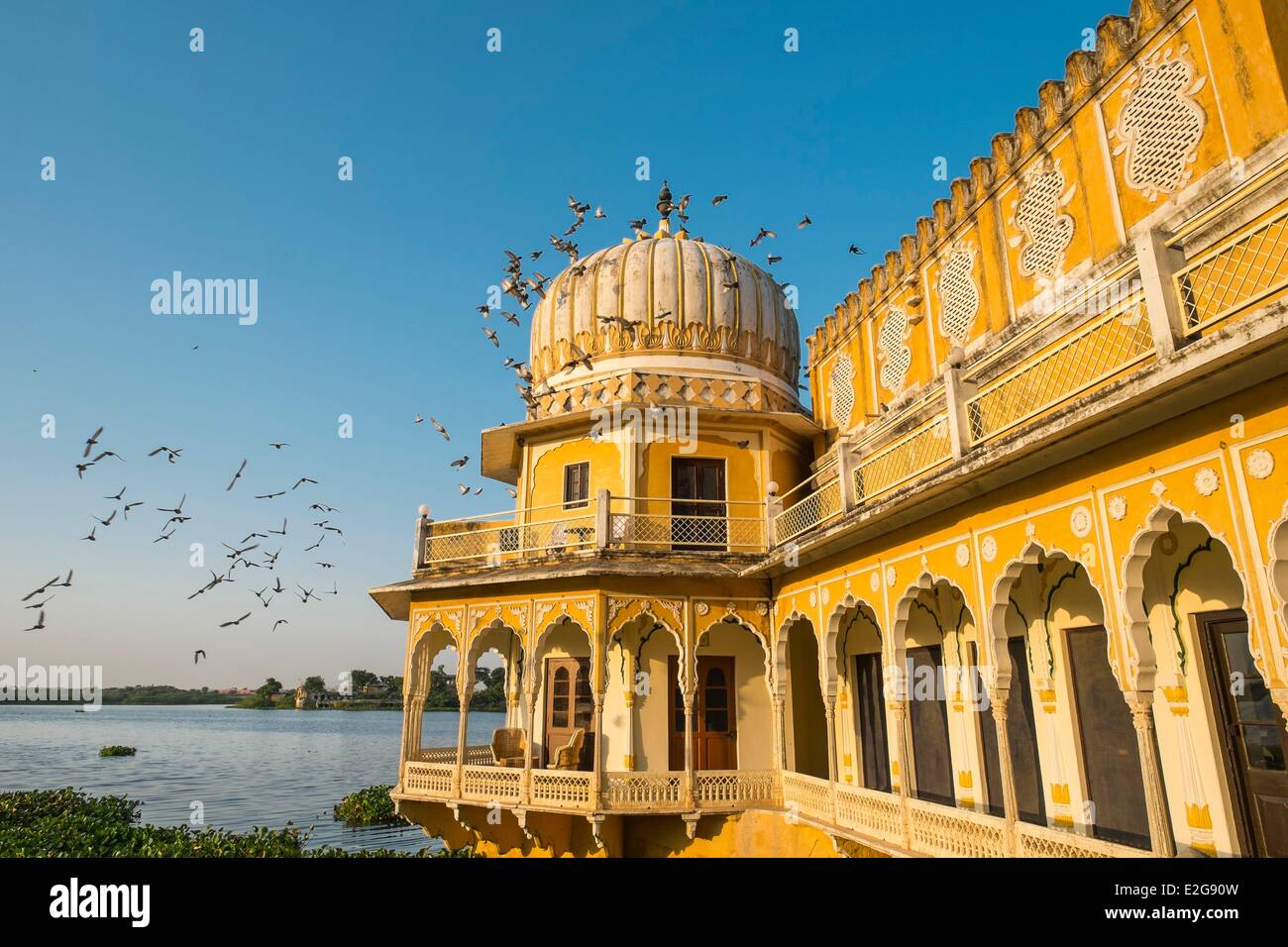 India Rajasthan State Kishangarh the Phool Mahal Palace on the shore of ...